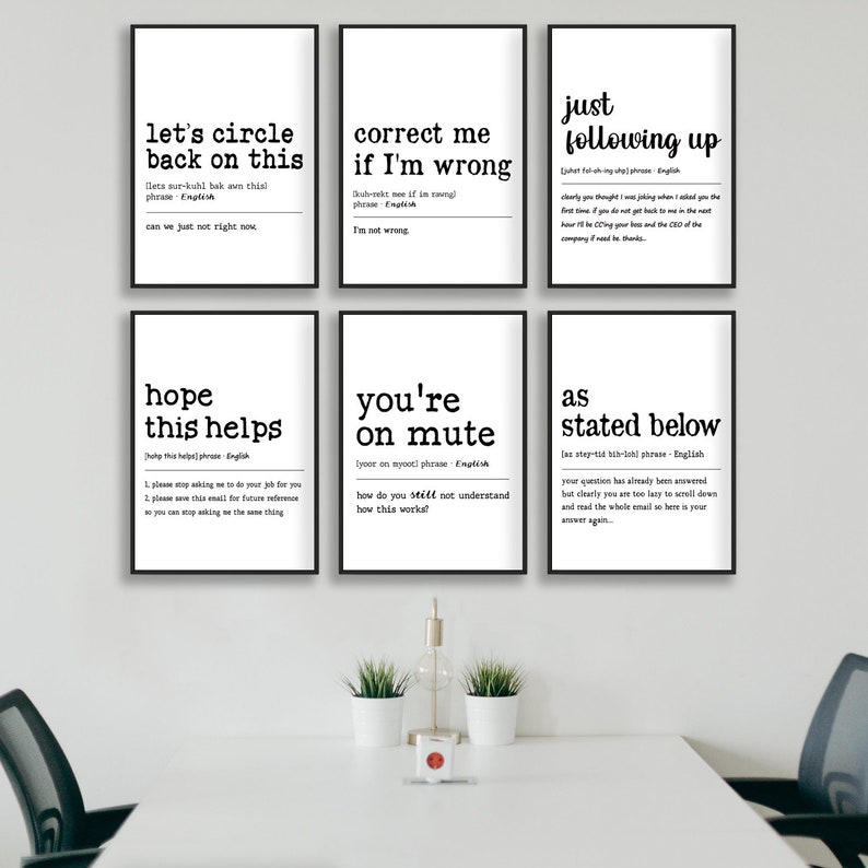 Funny Office Decor, Humorous Office Decor, Funny Home Office Decor ...