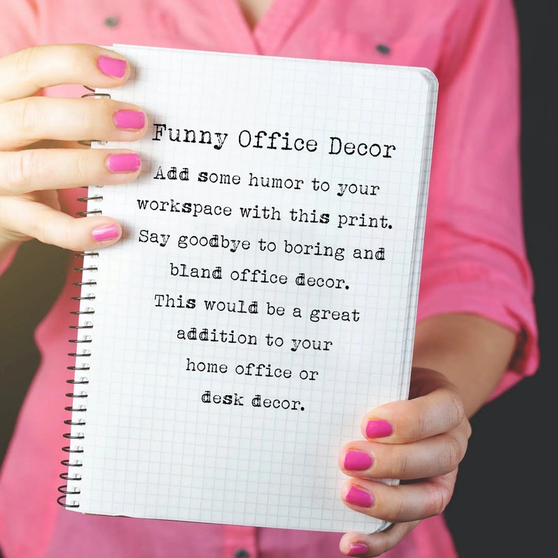 Funny Office Decor, Humorous Office Decor, Funny Home Office Decor ...