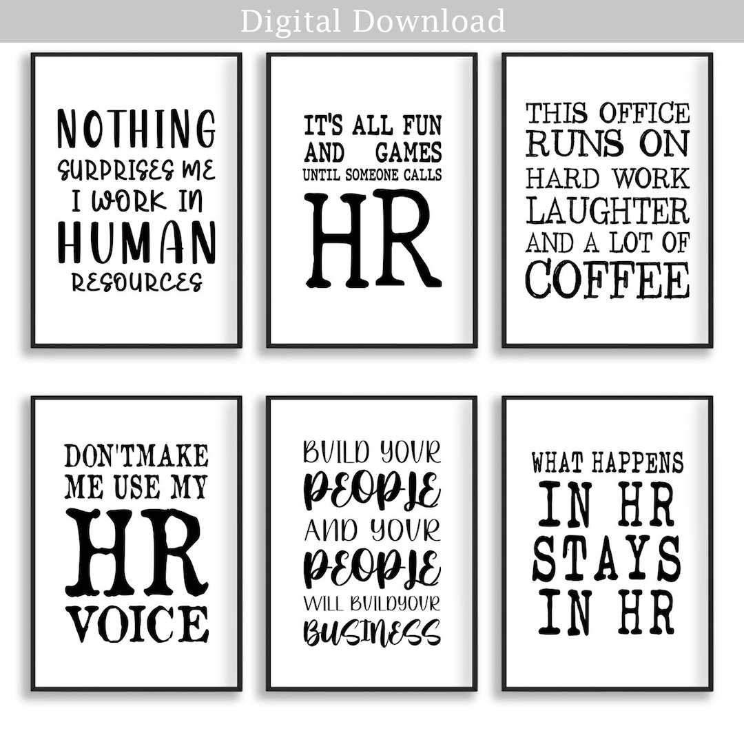 Hr Office Decor Human Resources Wall Art Funny Hr Ts Etsy