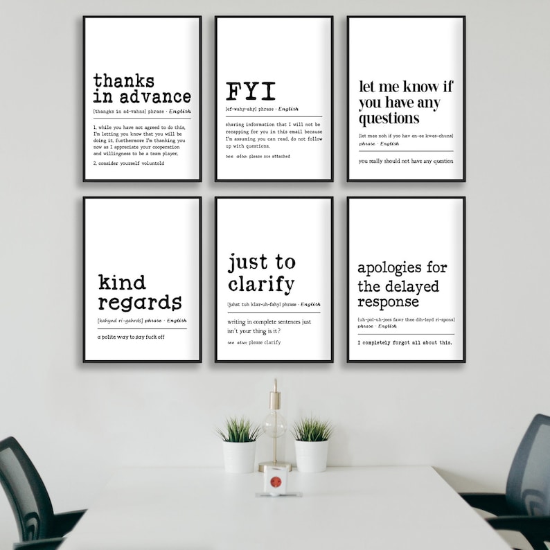 Funny Office Decor Humorous Office Decor Funny Home Office - Etsy