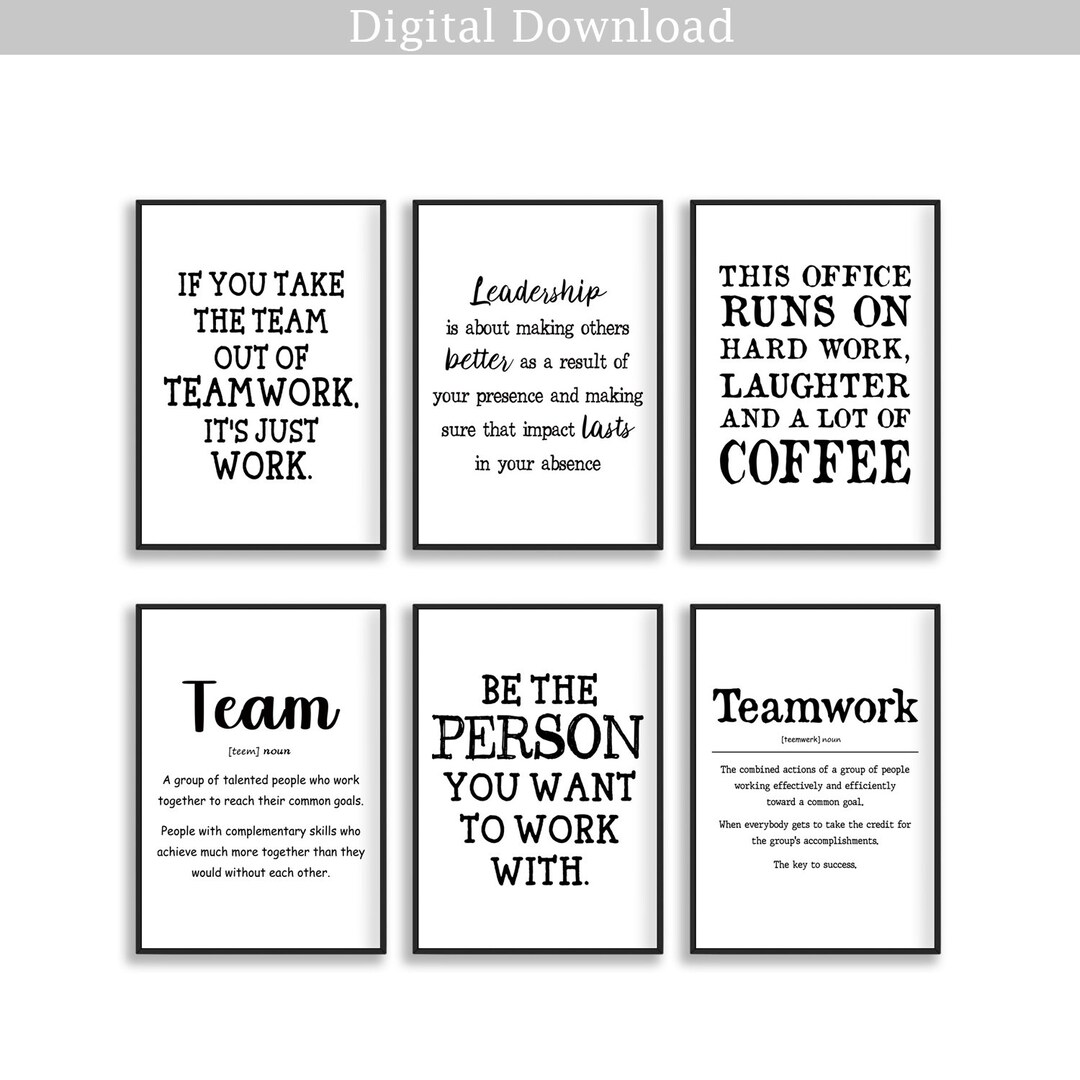 Team Office Decor, Teamwork Wall Art, Funny Team Gifts, Team Gifts ...