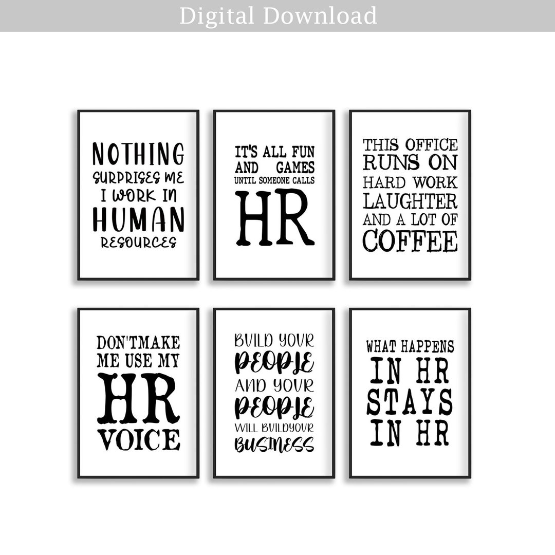HR Office Decor, Human Resources Wall Art, Funny HR Gifts, Human ...