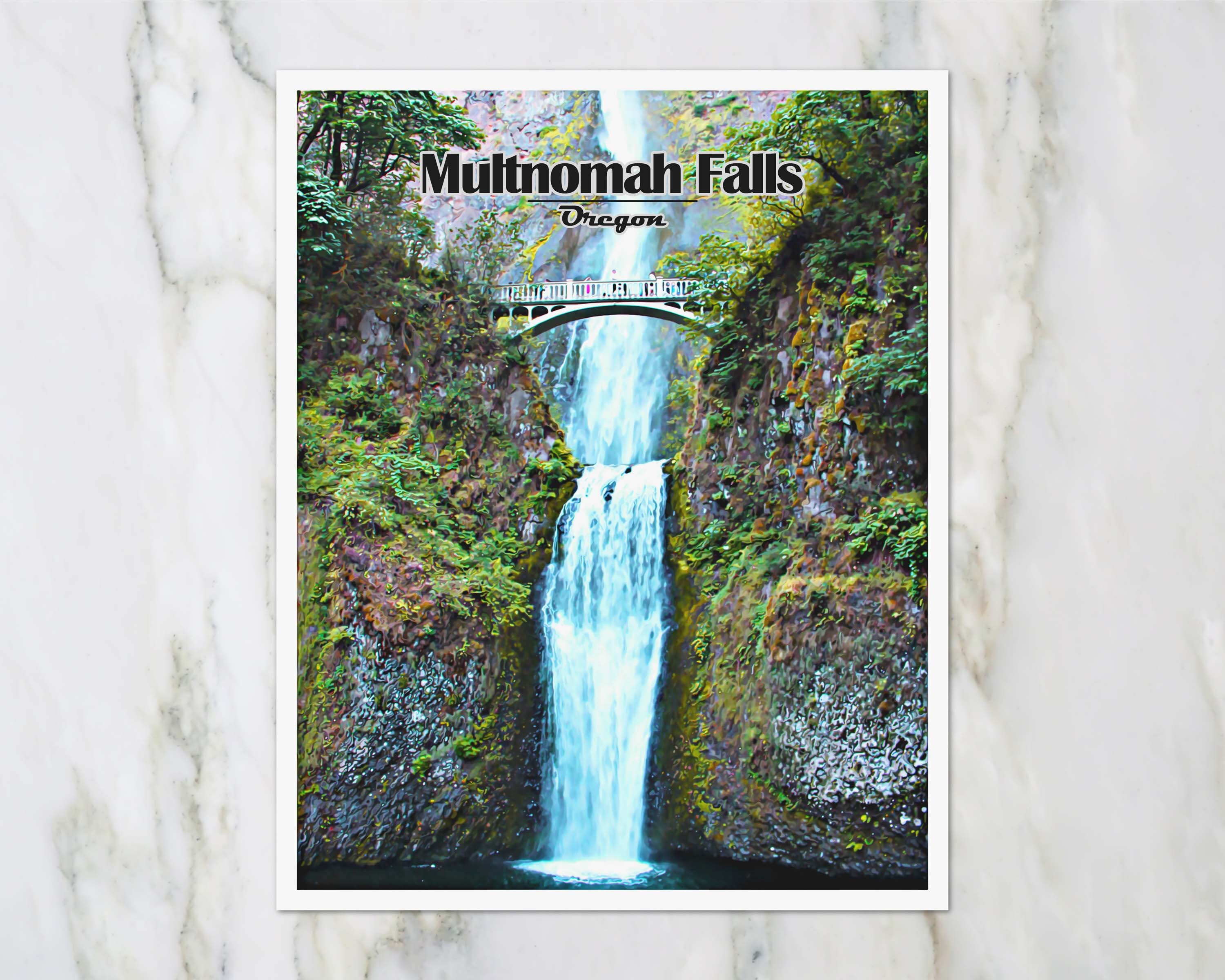 Multnomah Falls | Oregon Print | Gallery Wall Art | Travel Inspired ...
