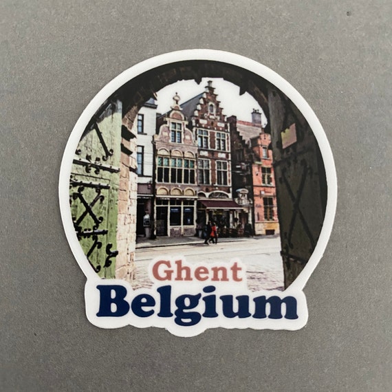 Belgium Sticker Gift for Traveler Waterproof City Travel | Etsy