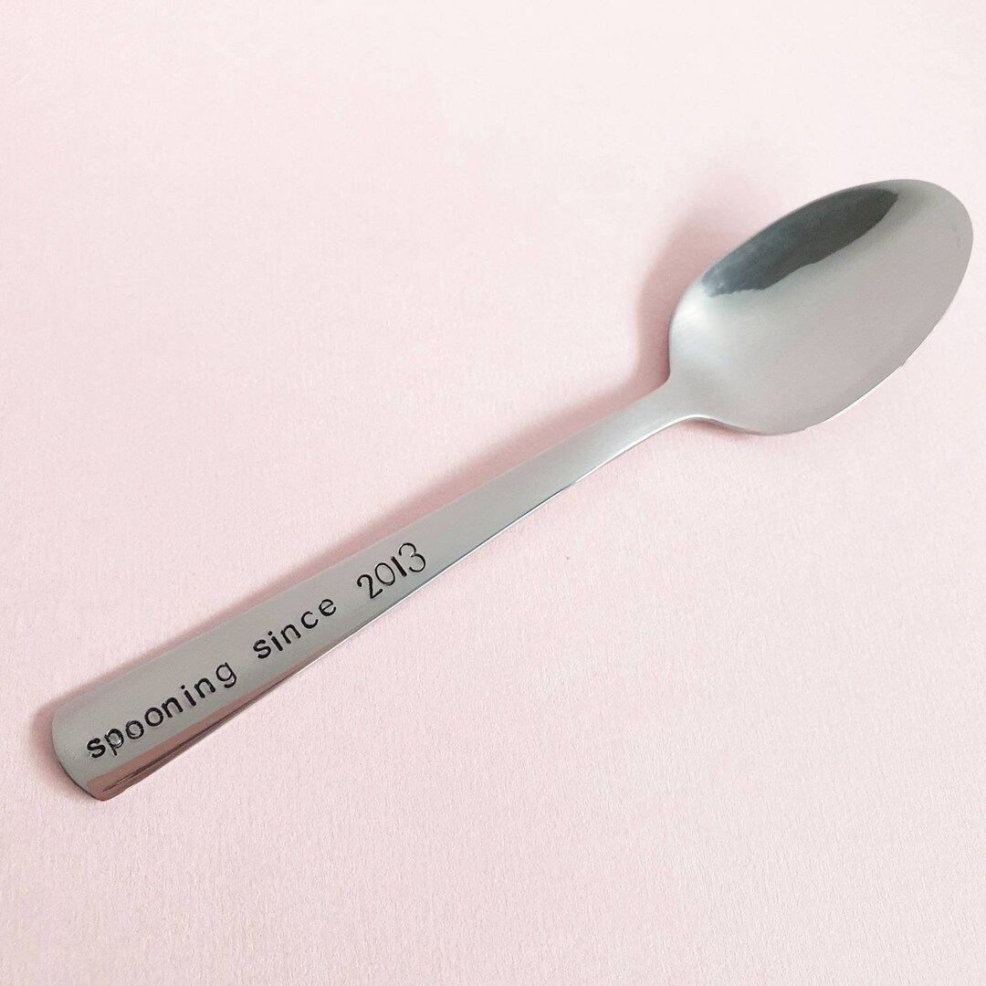 Spooning Since Teaspoon, Personalised Year Handstamped Teaspoon ...