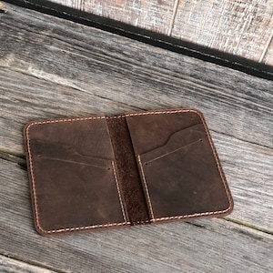 Minimalist Bifold Wallet, Leather Cards Wallet, Groomsmen Wallet ...