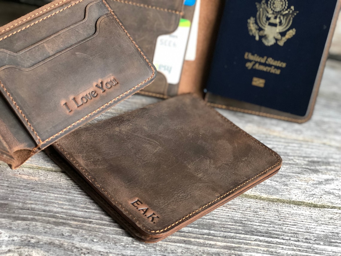Personalized Trifold Wallet Leather Wallet Handmade Wallet - Etsy