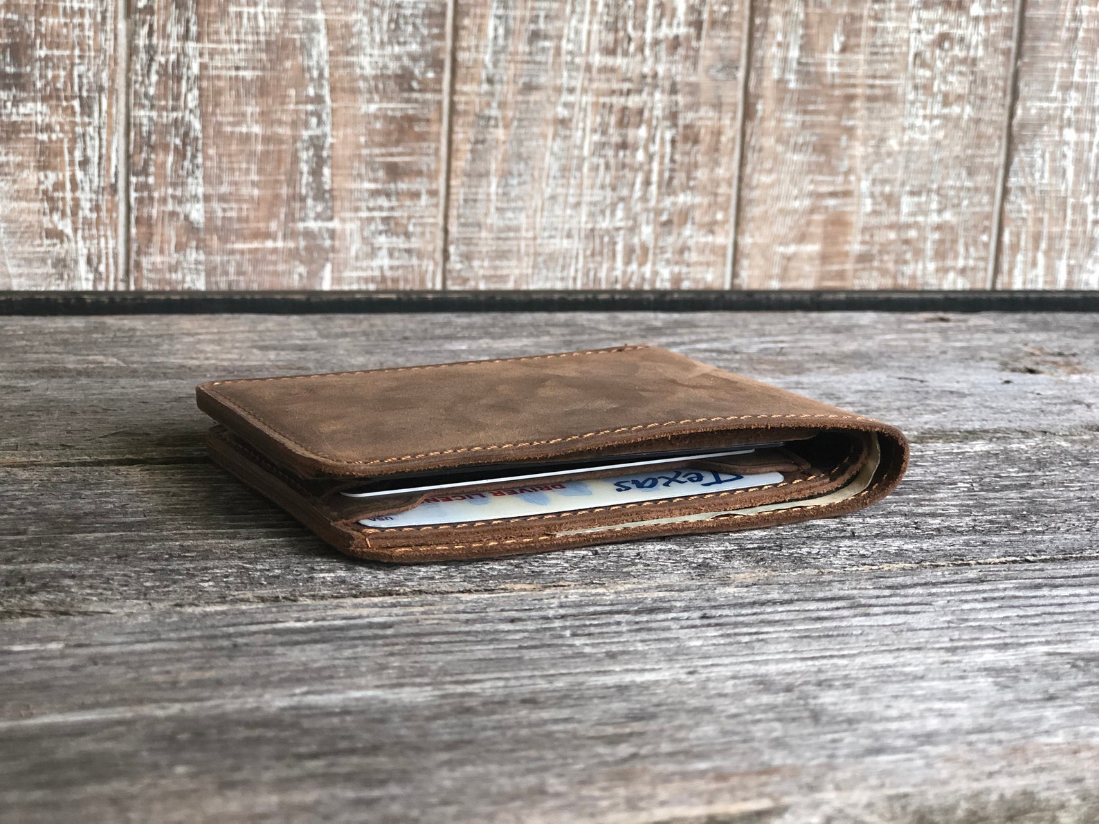 Slim Leather Wallet DATE NIGHT Personalized Bifold Wallet - Etsy