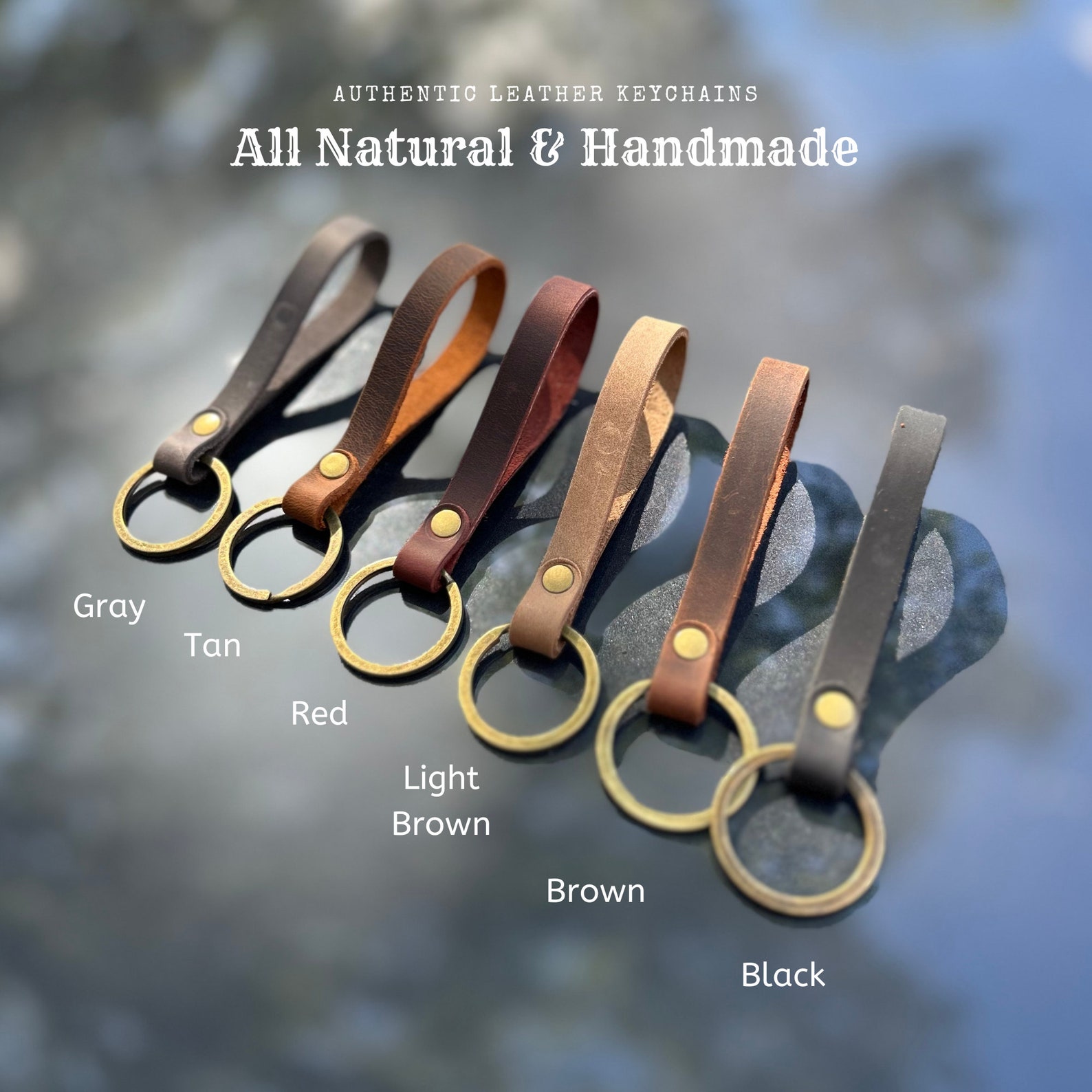 Personalized Slim Leather Keychain, Key Fob, Custom Keychain, Leather ...