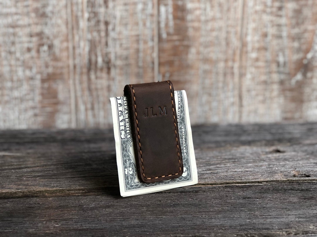Personalized Leather Money Clip. Custom Money Clip. Engraved Money Clip ...