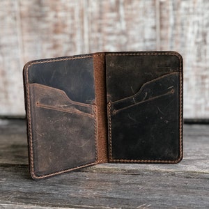 Minimalist Bifold Wallet, Leather Cards Wallet, Groomsmen Wallet ...