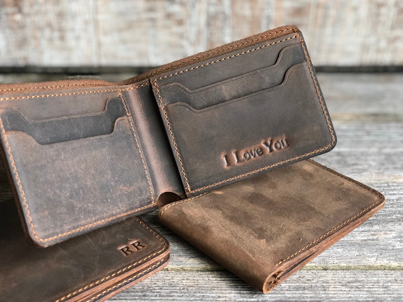 Personalized Bifold Wallet, Wallet for Him, Birthday Gift, Leather Card ...