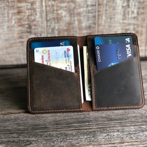 Minimalist Bifold Wallet, Leather Cards Wallet, Groomsmen Wallet ...