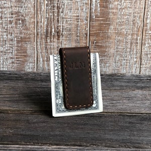 Personalized Leather Money Clip. Custom Money Clip. Engraved Money Clip ...