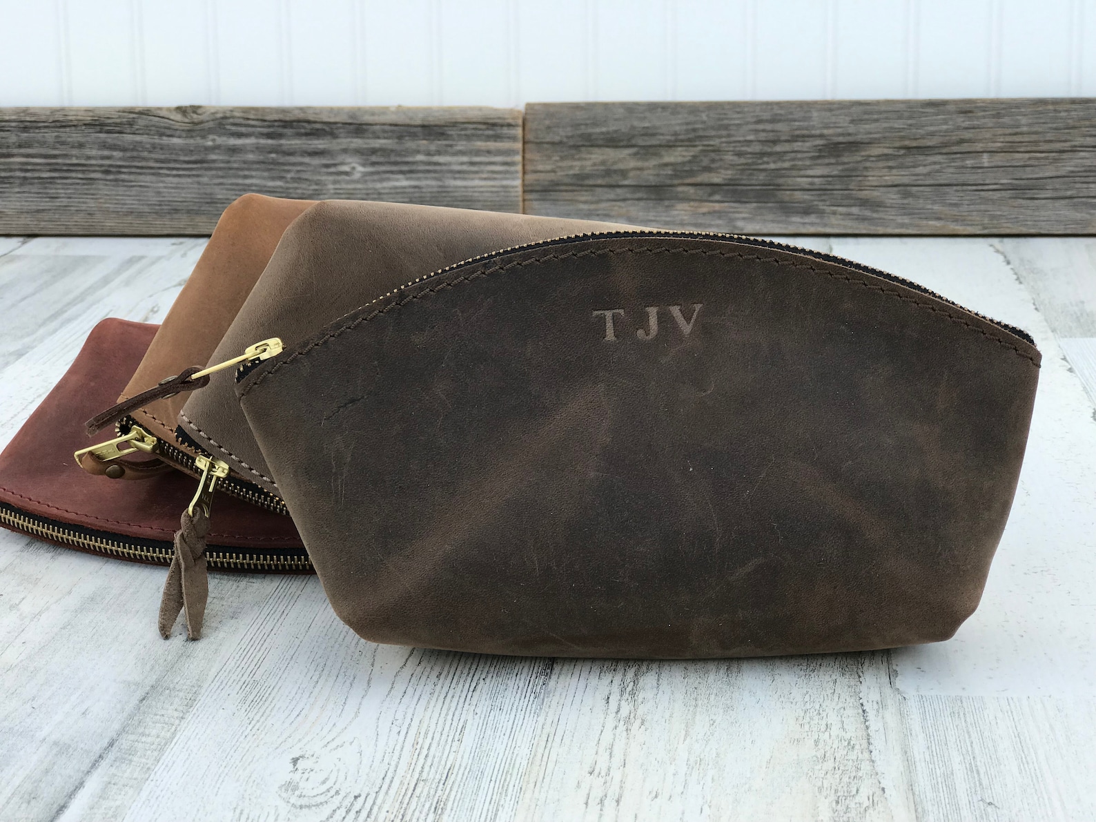 Leather Makeup Bag Personalized Bridesmaid Gift Gift for - Etsy