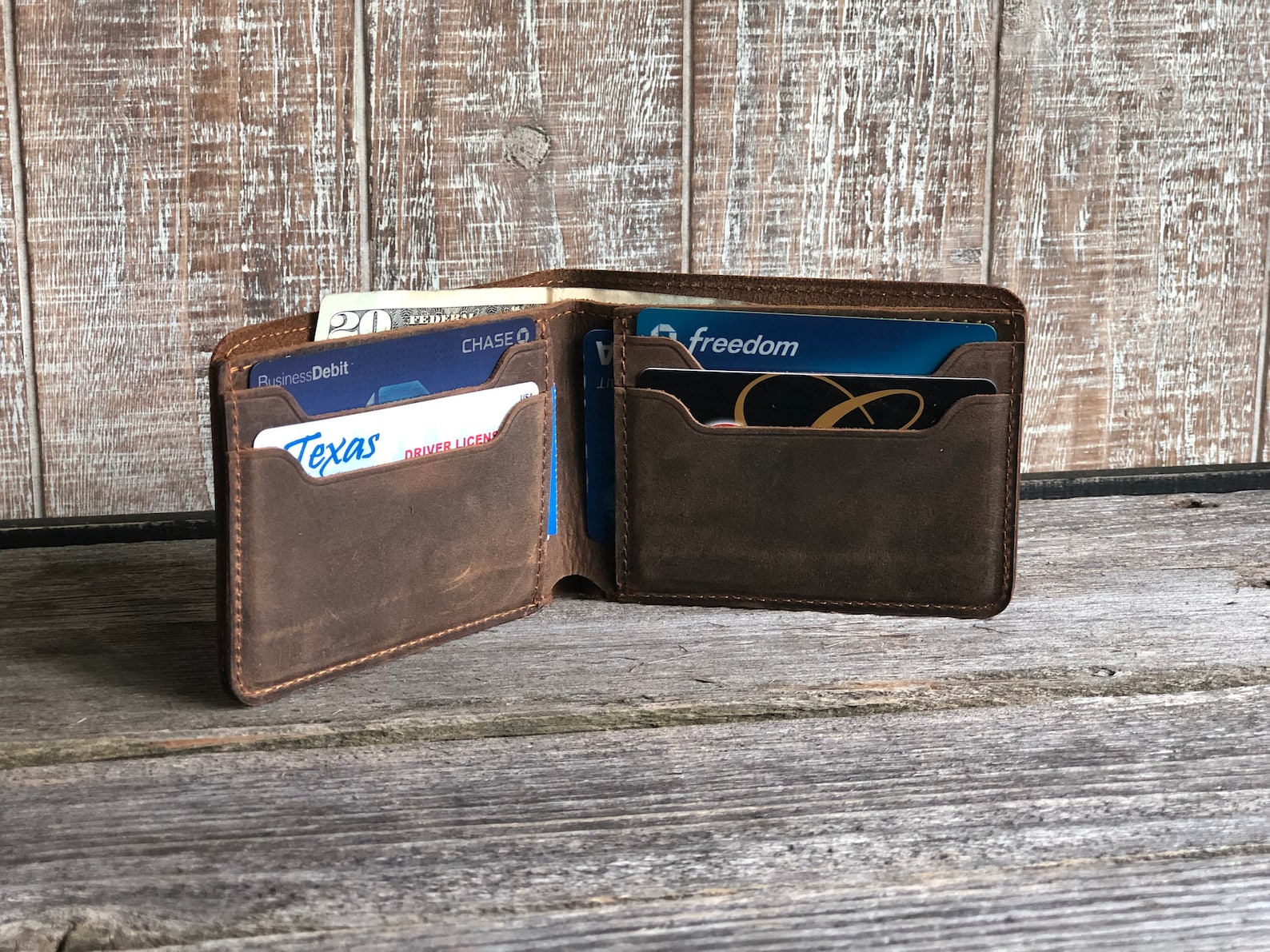 Slim Leather Wallet DATE NIGHT Personalized Bifold Wallet - Etsy