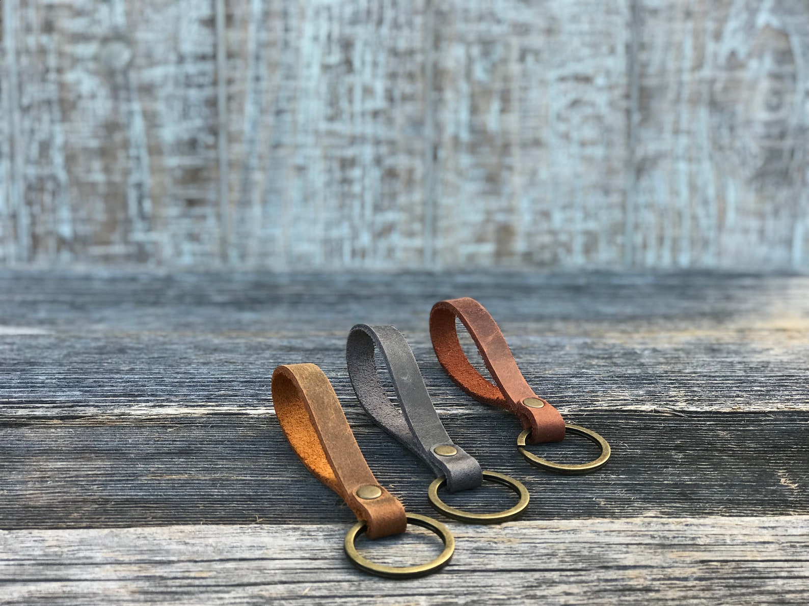 Personalized Slim Leather Keychain, Key Fob, Custom Keychain, Leather ...