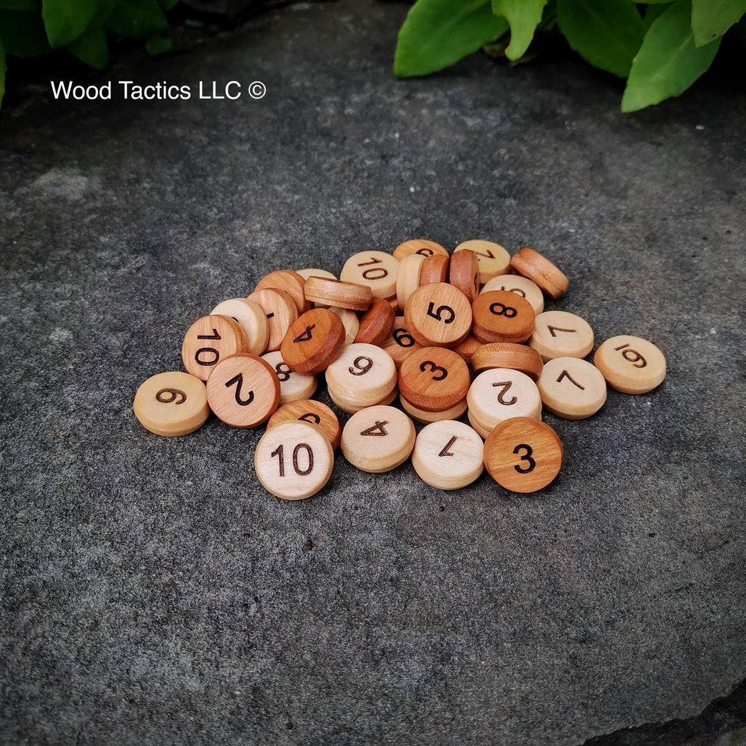 Number Game Tokens Standard Numbers 1-10/roman Numerals 1-10 or Custom ...