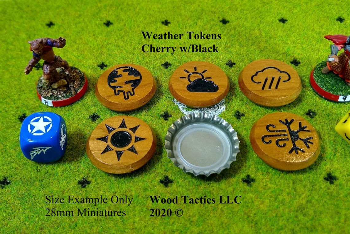Blood Bowl Weather Tokens Made From Select Hardwoods | Etsy