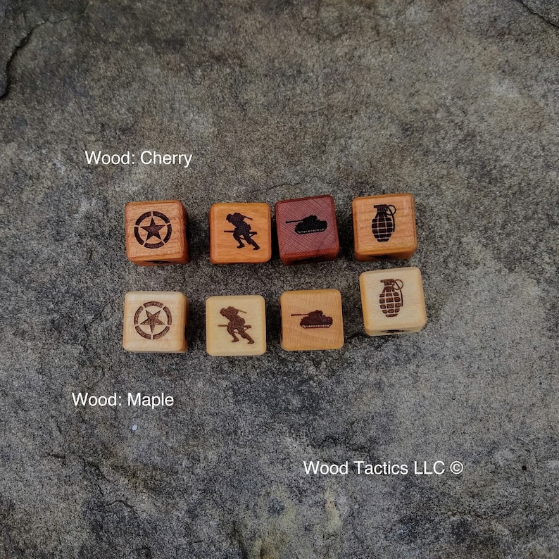 Memoir 44 Hardwood Dice 16mm in Size and Made From Cherry or | Etsy