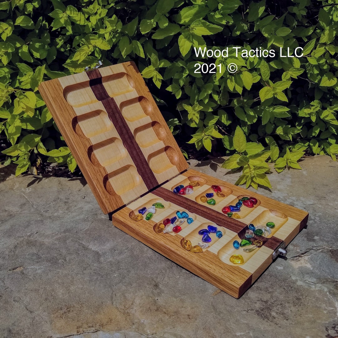 Mancala Folding Full Size Board Made From North American Hardwood, With ...