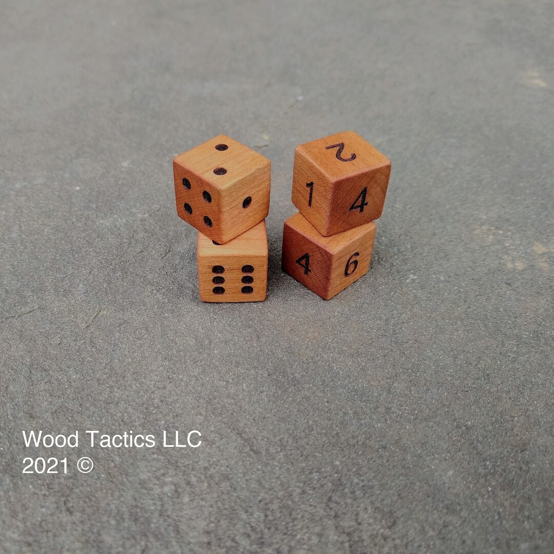 Cherry Hardwood Dice D6, 16mm/standard Size Six Sided Die With Numbers ...