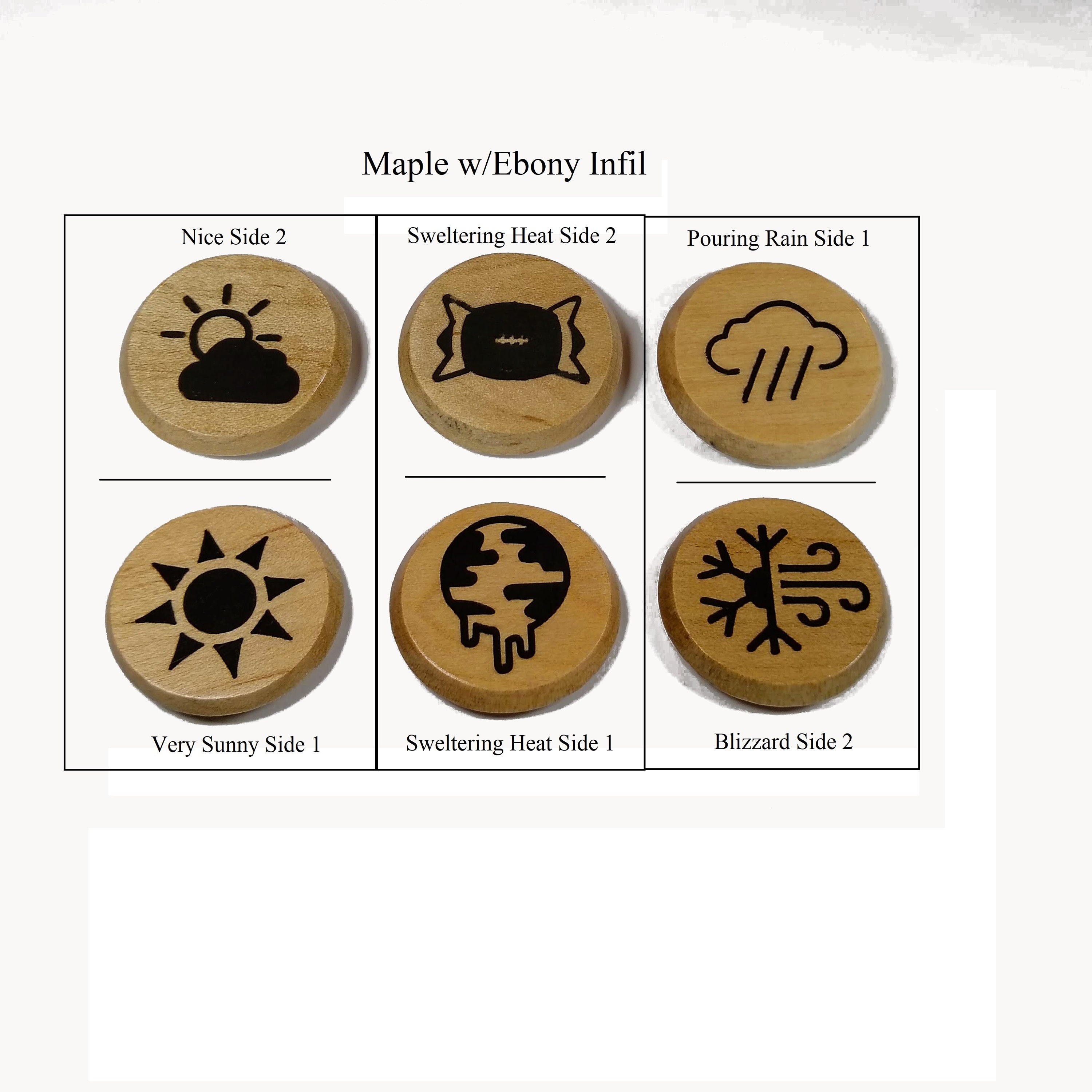 Blood Bowl Weather Tokens Made From Select Hardwoods | Etsy