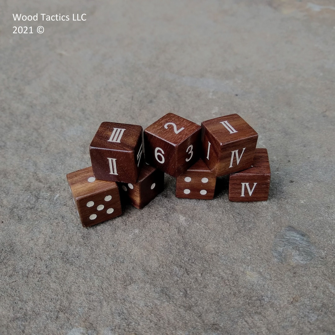 Black Walnut Hardwood Dice D6, 16mm/standard Size Six Sided Die With ...