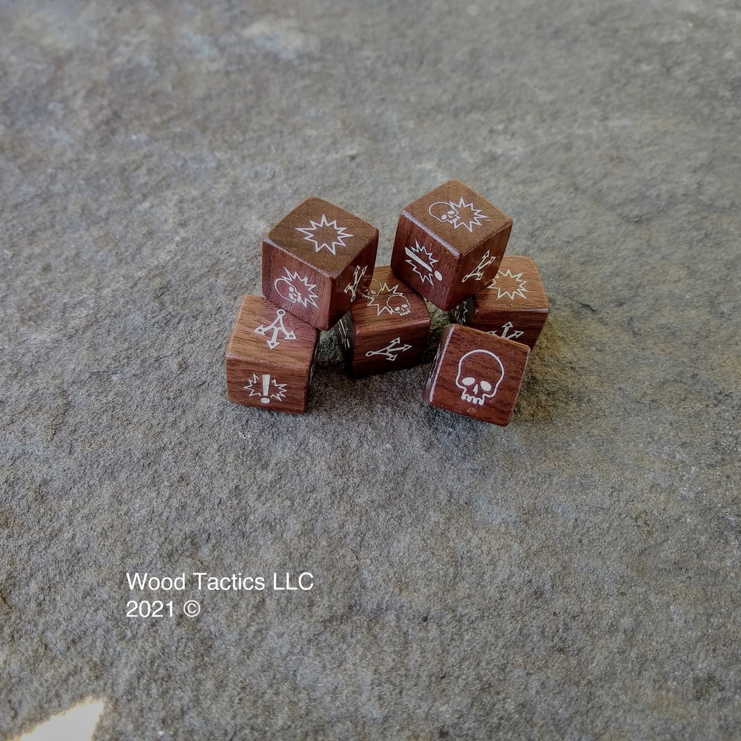 Block Dice, Black Walnut Hardwood D6 - Fantasy Football/blood Bowl ...