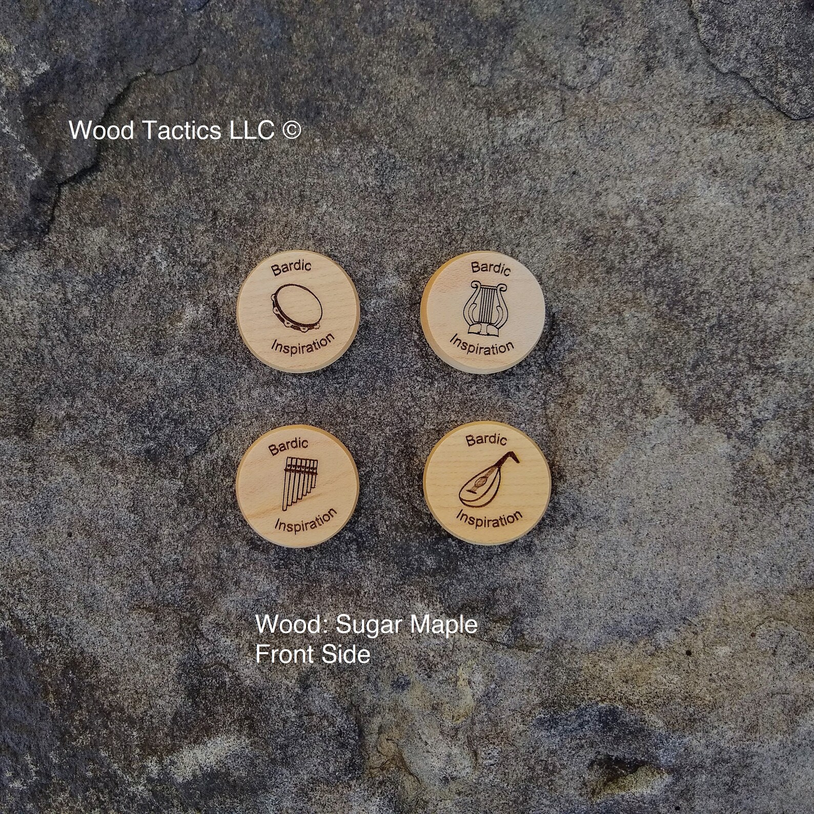Dnd 5e Bardic Inspiration Hardwood Tokens, Made From Select American ...