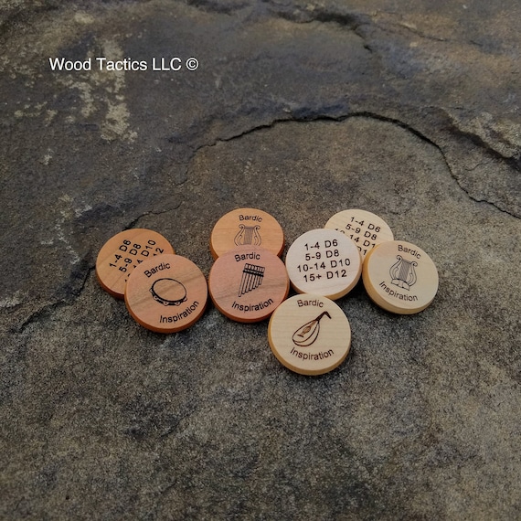 Dnd 5e Bardic Inspiration Hardwood Tokens Made From Select - Etsy