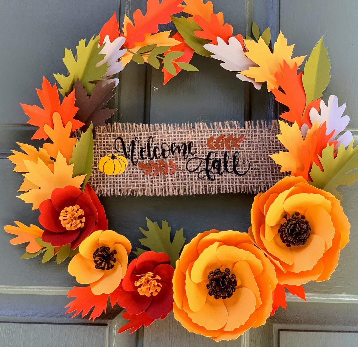 Fall Flower Svg/6 Fall Leaves and 2 Flower Svg/fall Paper | Etsy