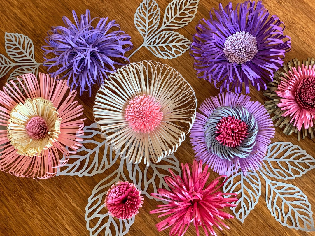 Paper Flower Center SVG Template/flower Center Svg/3d Paper Flower ...