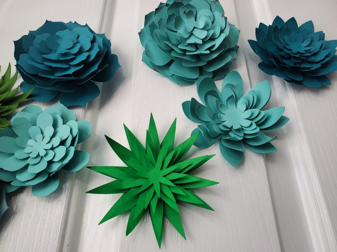 Easy Paper Succulent Svg/diy Paper Succulents/5 Different - Etsy
