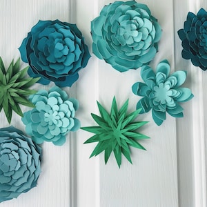 Easy Paper Succulent Svg/diy Paper Succulents/5 Different Succulents ...