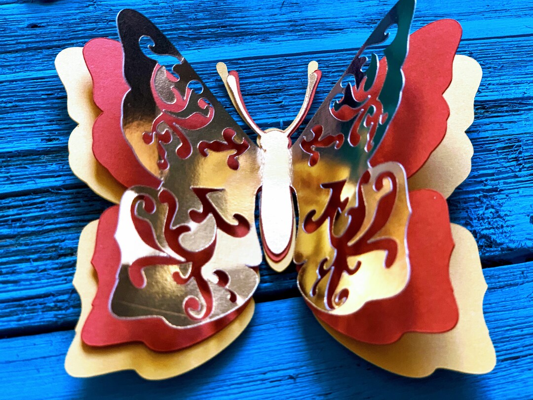 3D Butterfly Template/3d Intrinsic Butterfly Svg/3d Butterfly SVG ...