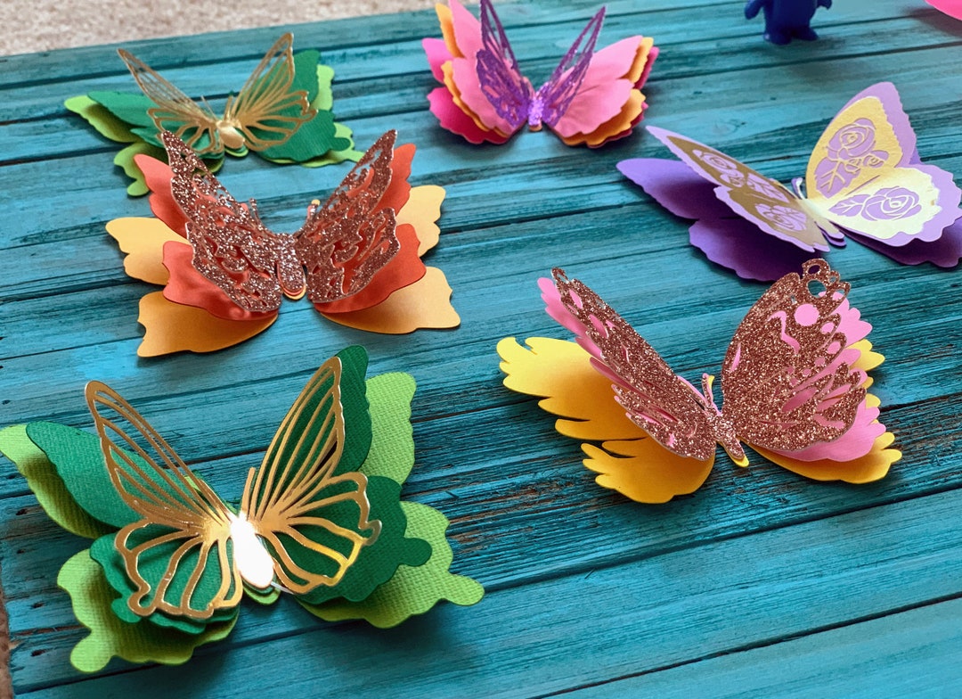 3D Butterfly Template 5 Different Designs /3D Intrinsic Butterfly Svg ...