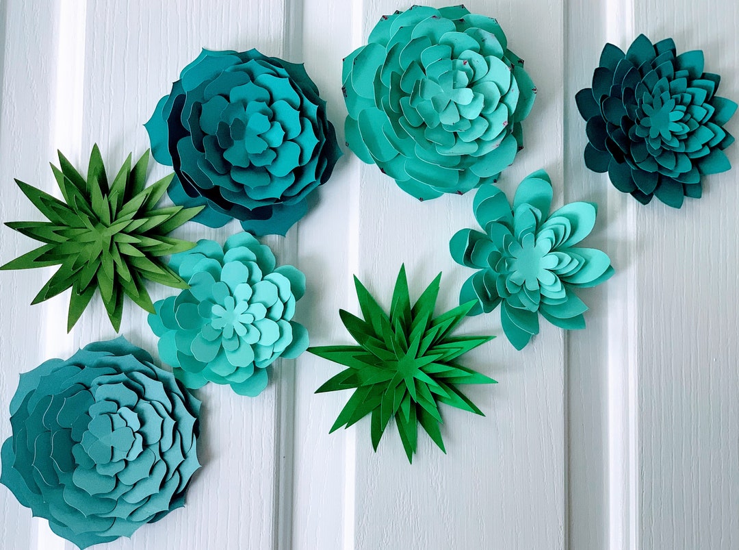 Easy Paper Succulent Svg/diy Paper Succulents/5 Different Succulents ...