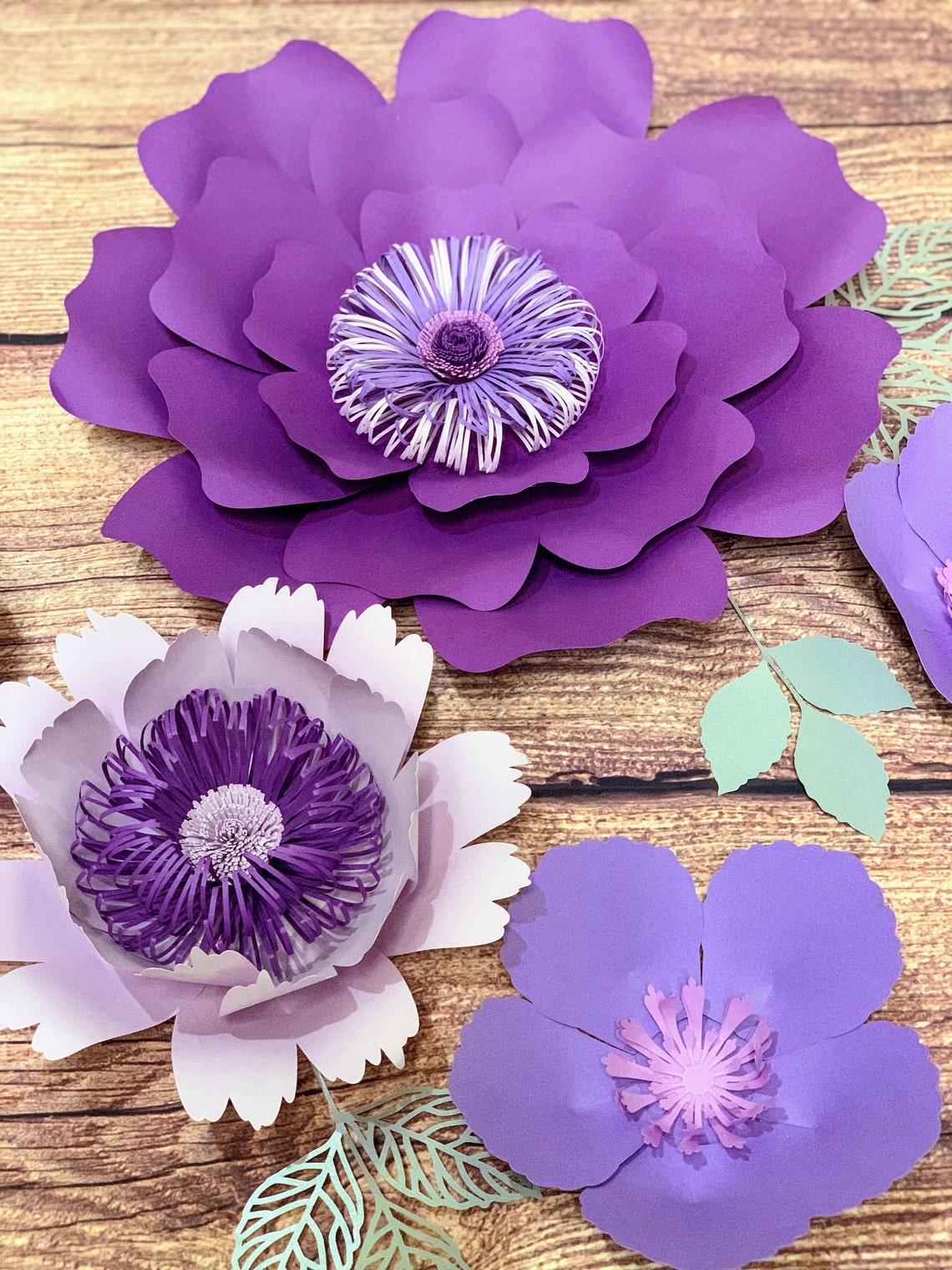Easy BIG PAPER FLOWER Svg / Big Flower Backdrop/8.5 Cardstock Paper ...
