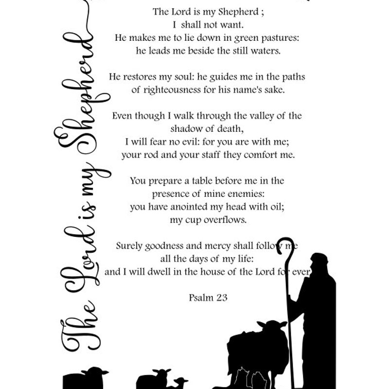 Psalm 23 Svg - Etsy