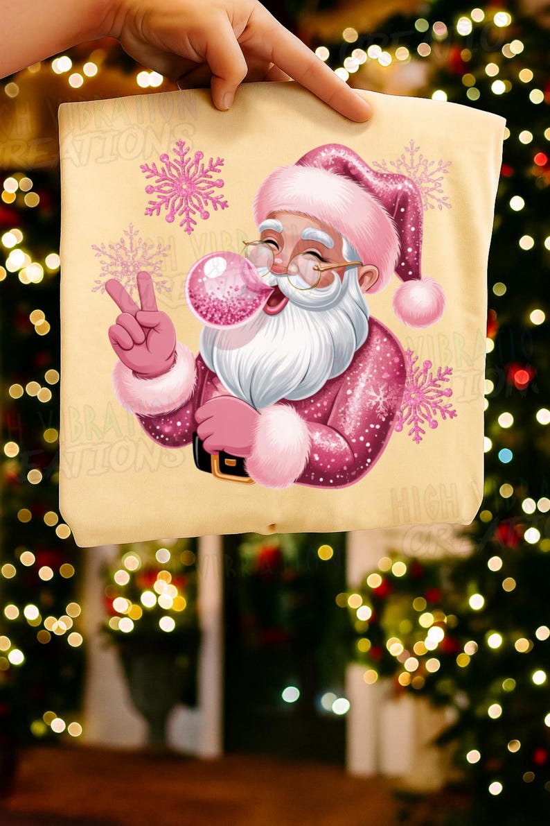Pink Santa PNG | Bubblegum Peace Sign Clipart (digital Download) - Etsy