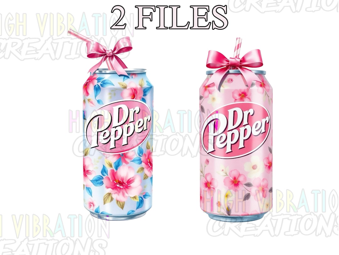 Floral Dr Pepper Can Digital DTF Design - Etsy