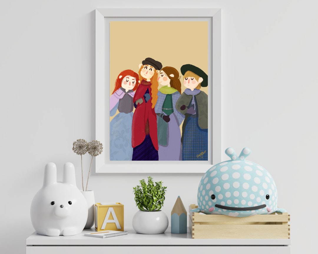 Digital Print LITTLE WOMEN Inspired March Sisters Illustration - Etsy