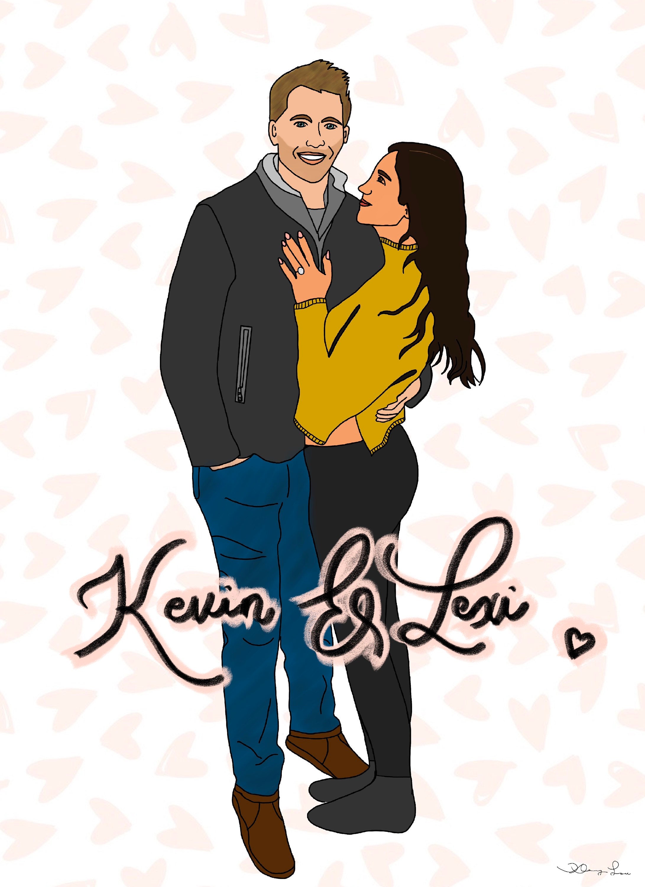 Custom Digital Couple Portrait - Etsy