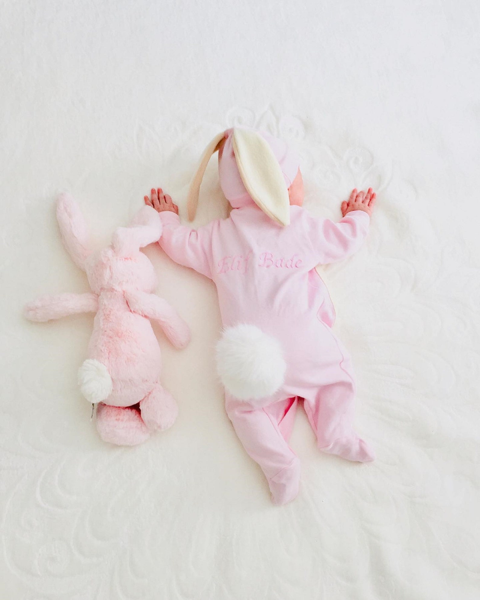 Newborn Bunny Outfit Monogrammed Romper Newborn Personalized - Etsy