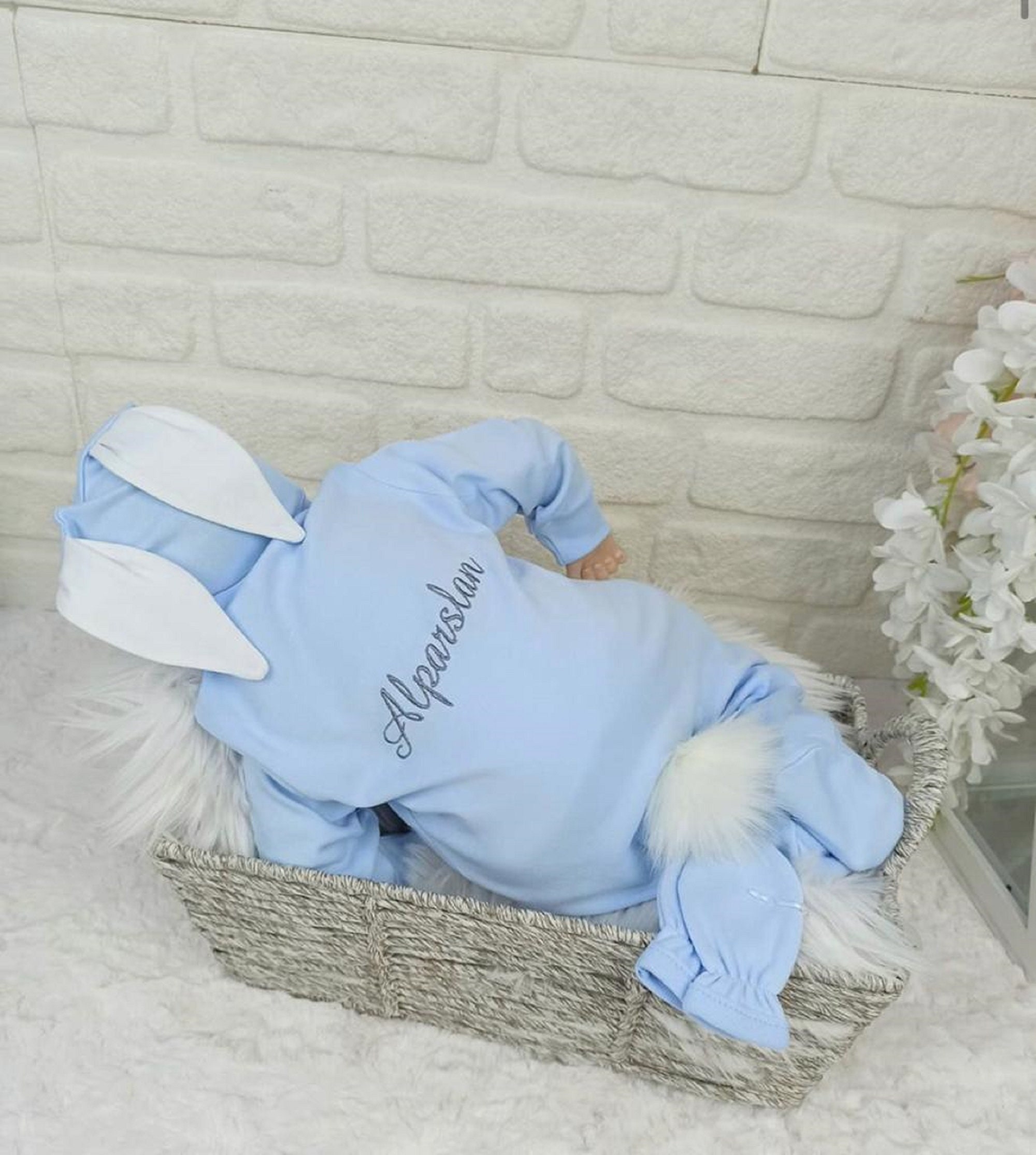Newborn Bunny Outfit Monogrammed Romper Newborn Personalized - Etsy