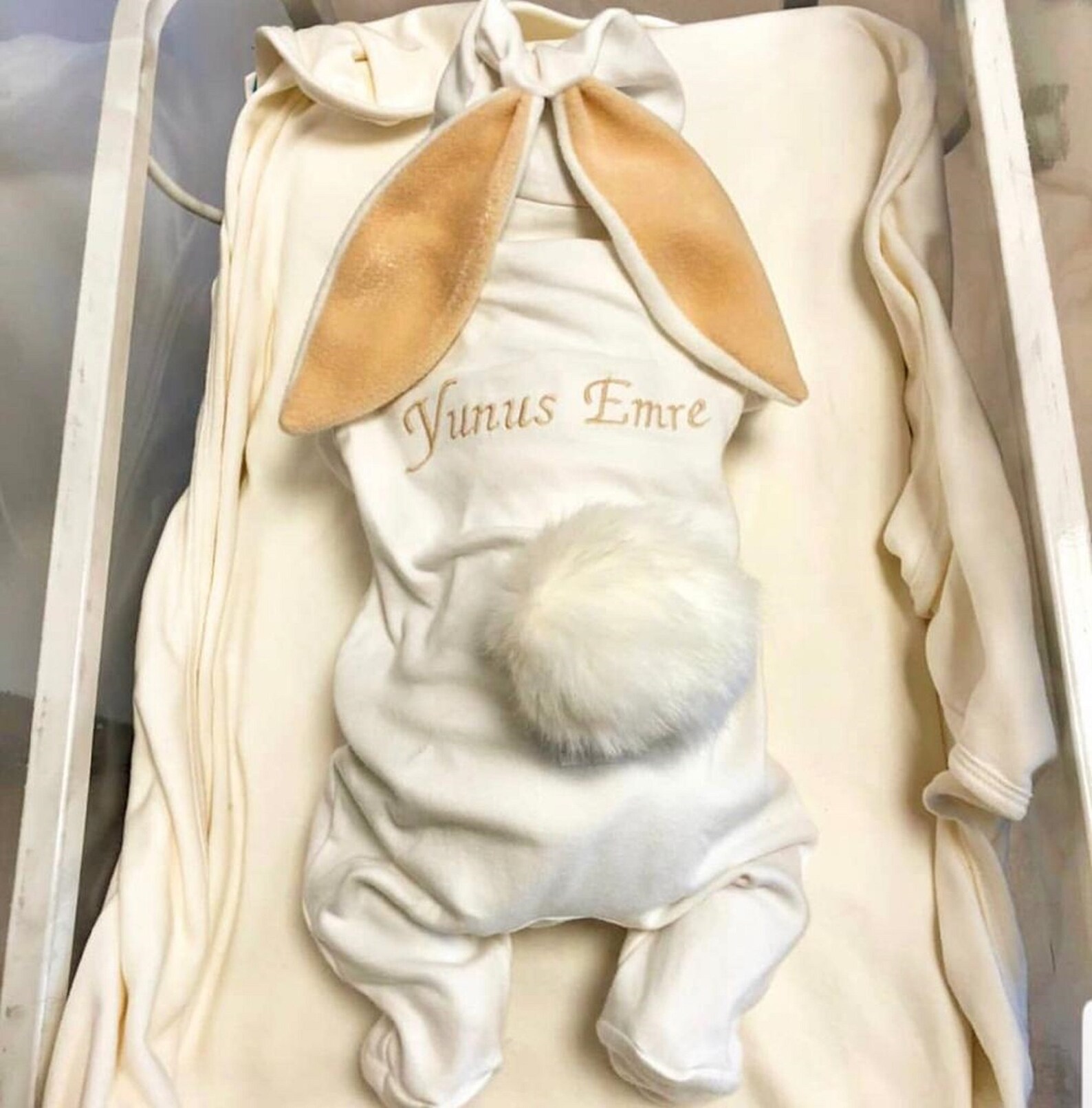 Newborn Bunny Outfit Monogrammed Romper Newborn Personalized - Etsy