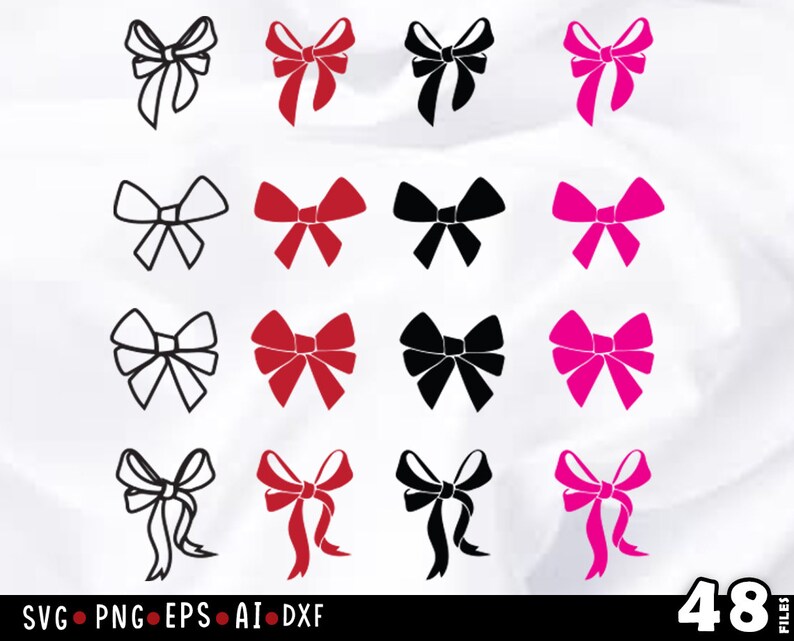 Bow Svg Bundle, Monogram Bows Svg, Nursery Svg, Bow Clipart, Bow ...