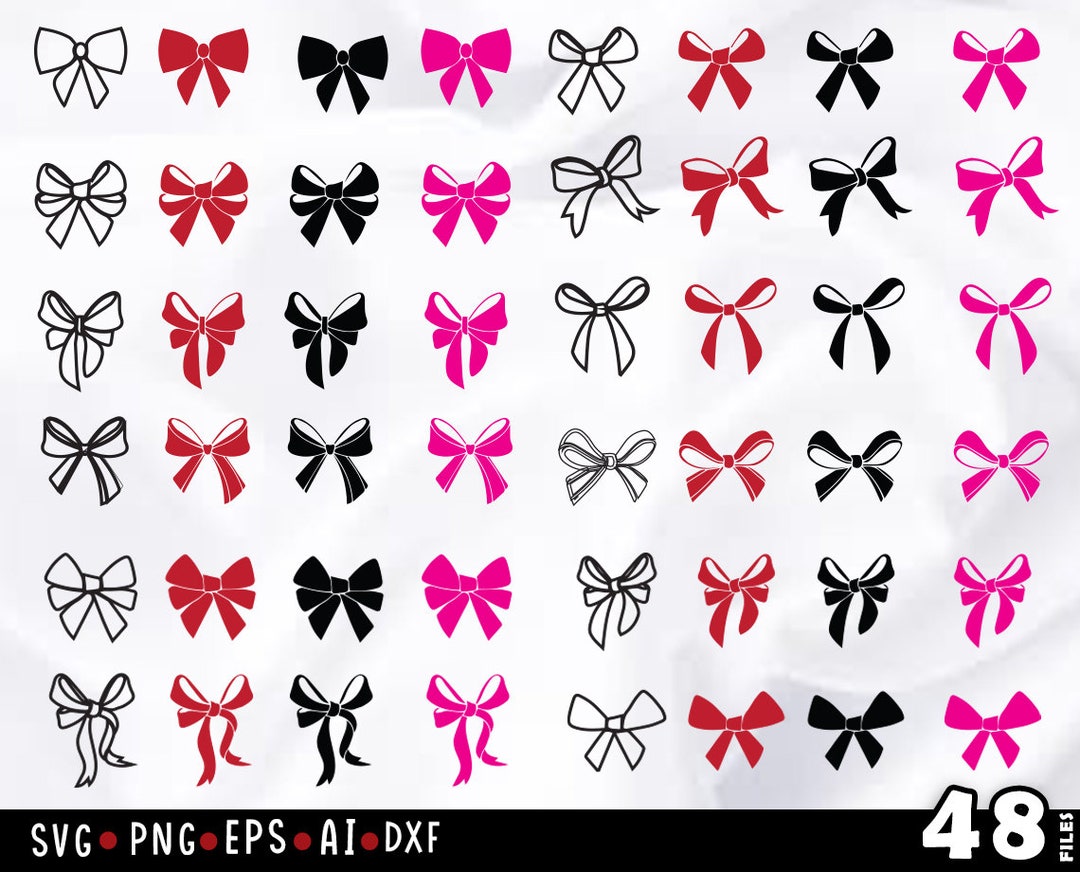 Bow Svg Bundle, Monogram Bows Svg, Nursery Svg, Bow Clipart, Bow ...