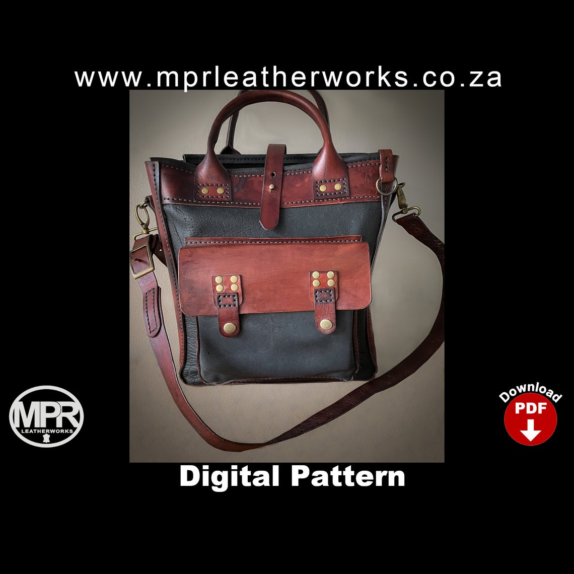 Tote Bag: Leather Bag Pattern Files Leather DIY Pdf Download - Etsy